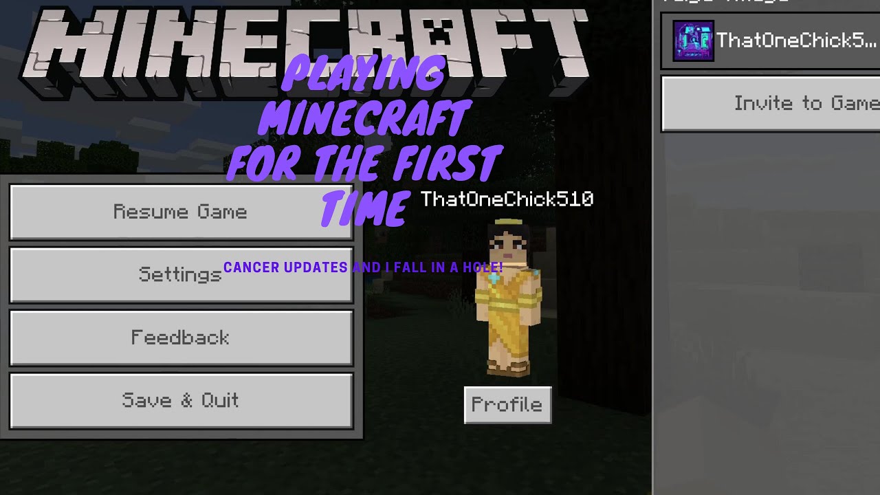 Playing Minecraft For The First Time (Cancer Updates and I Fall In A ...