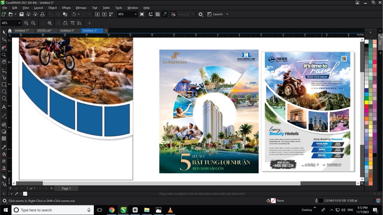 How To Create Travel Flyer Design Template Using Coreldraw - Ahsan ...