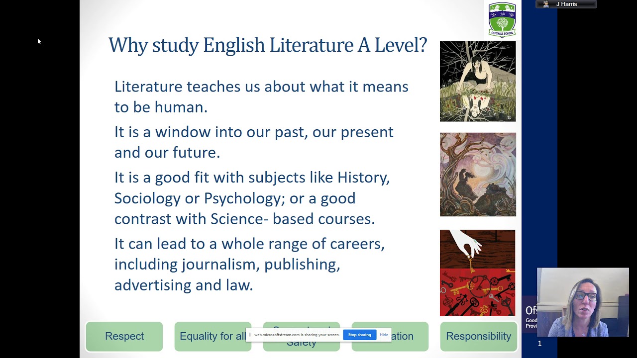 Why study English Literature A Level at Copthall School? - YouTube