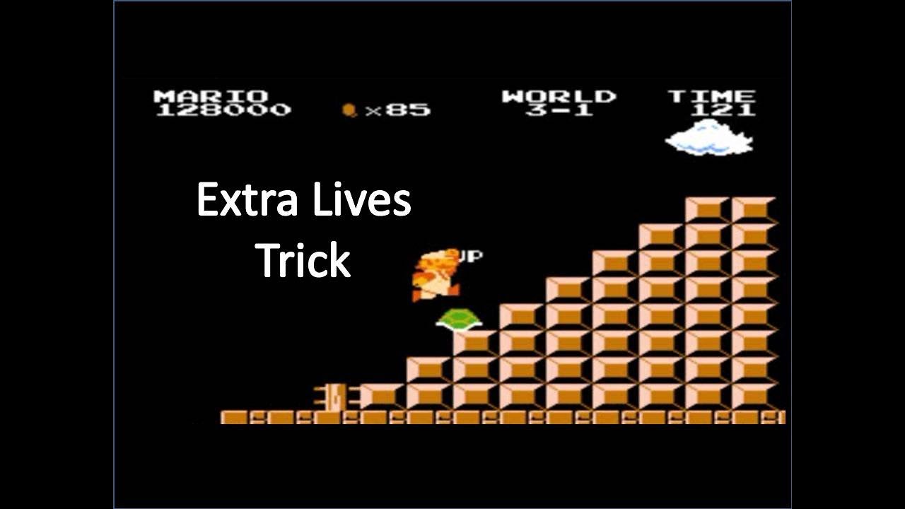 NES Super Mario Bros (Extra lives trick!) - YouTube