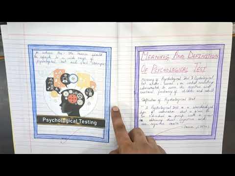 Psychological Test Project File | B.ED PROJECT FILE | # ...