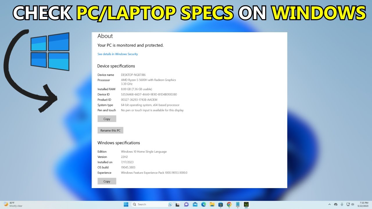 How To Check PC/LAPTOP Specs On Windows (2024) - YouTube