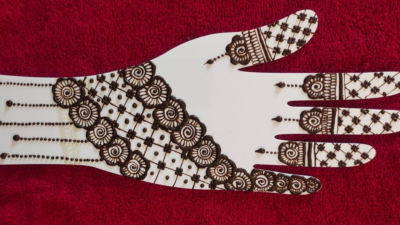 Front side full hand mehndi/ Arabic full hand henna mehandi/ simple ...