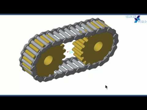 PTC Creo Mechanism on Pulley-Belt and Chain-Sprocket - YouTube