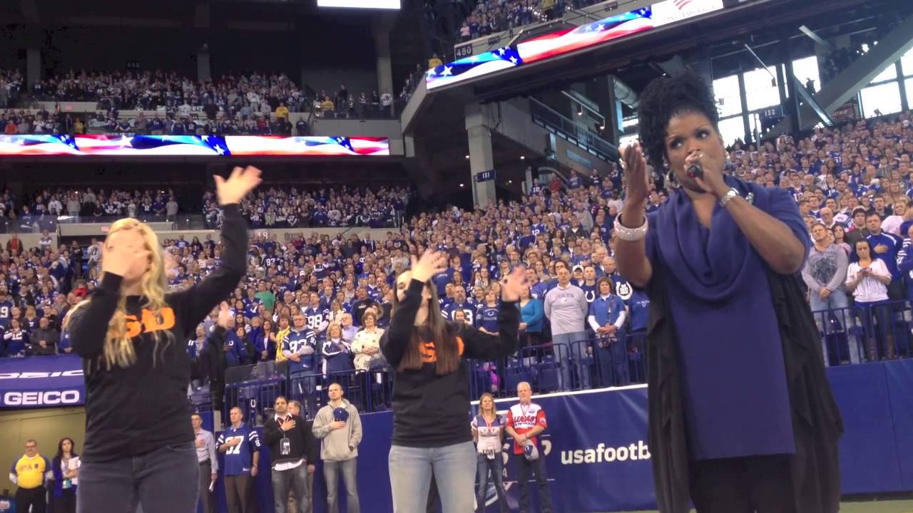 What's Up with @AngelaBrownSoprano Beautiful National Anthem at Colts ...