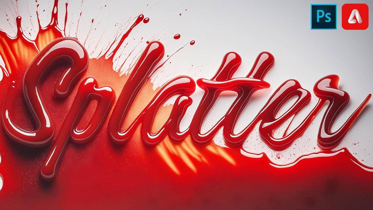 Easy 3D Blood Splatter Text in Firefly & Photoshop - YouTube