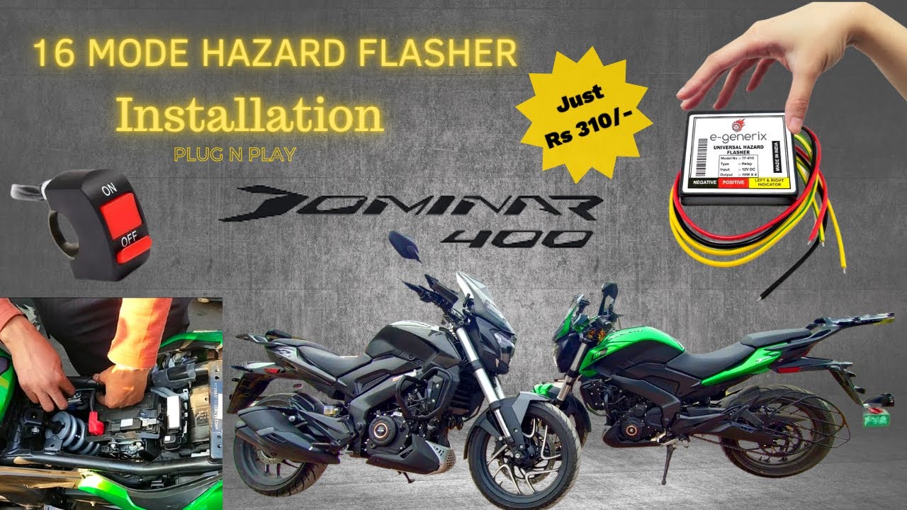 Best Hazard Flasher Installation For Dominar400 #hazard_flasher #simtac ...