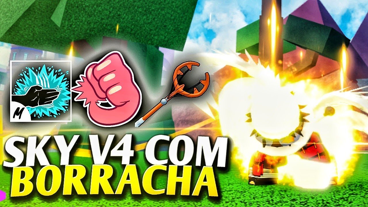 COMBO DE BORRACHA MUITO FORTE COM SKY V4 NO BLOX FRUITS!!! - YouTube