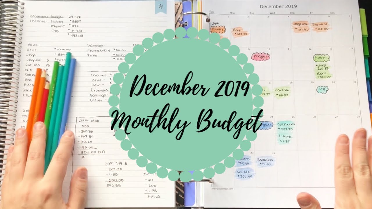 December 2019 Monthly Budget | Budget With Me and Binder Walkthrough ...
