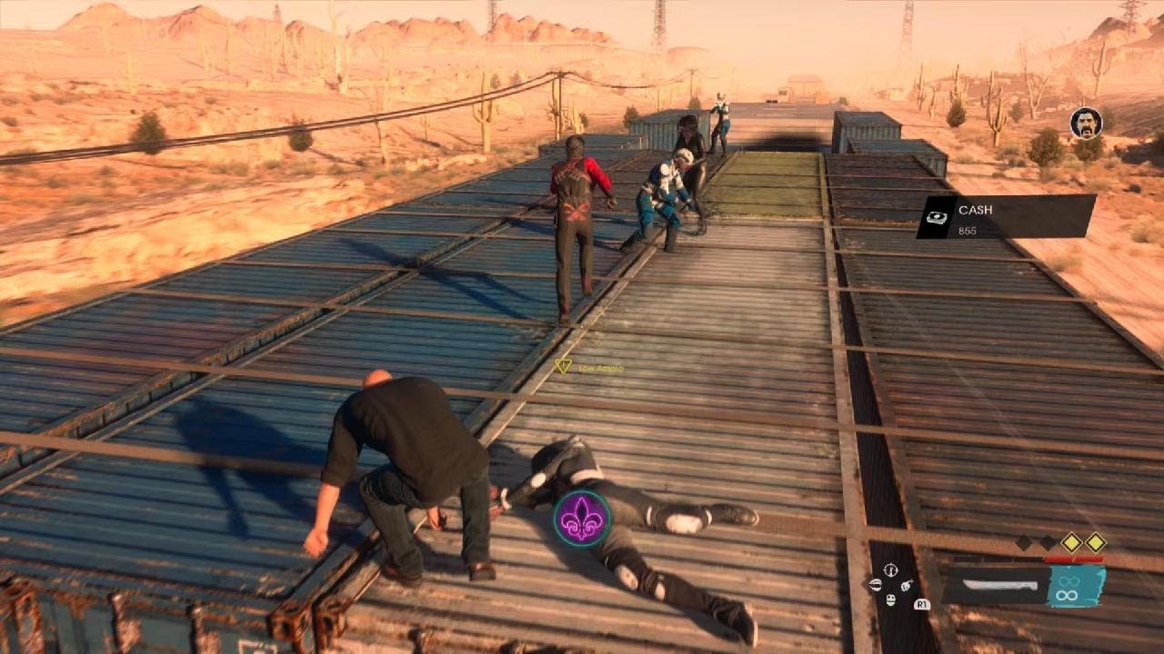 Saints Row flying headbutt off traincar - YouTube