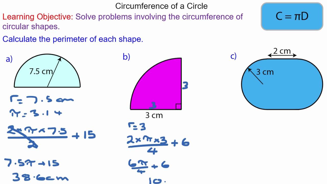 Circumference of Circles Problems - YouTube