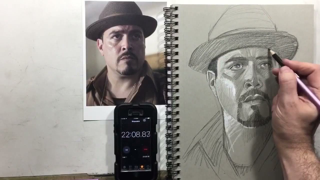 Drawing David Zayas as Detective Angel Batista from Dexter - YouTube