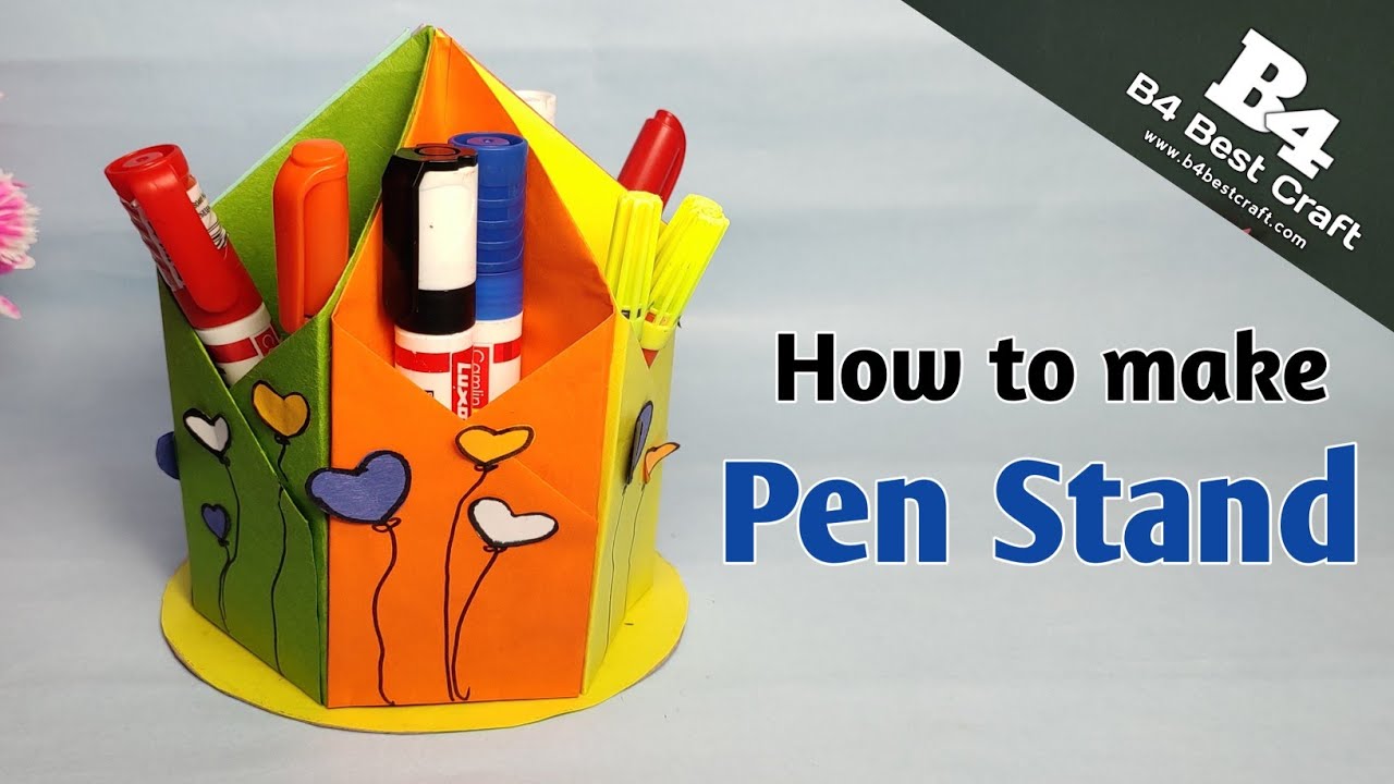 paper pen stand easy | how to make pen holder | how to make pen stand ...