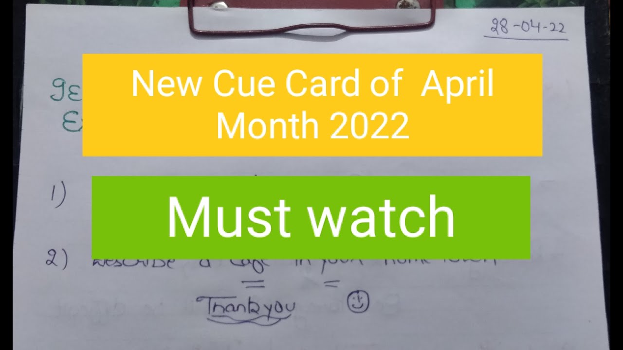 New Cue Card of April month 2022/ latest new Cue cards 2022 April - YouTube
