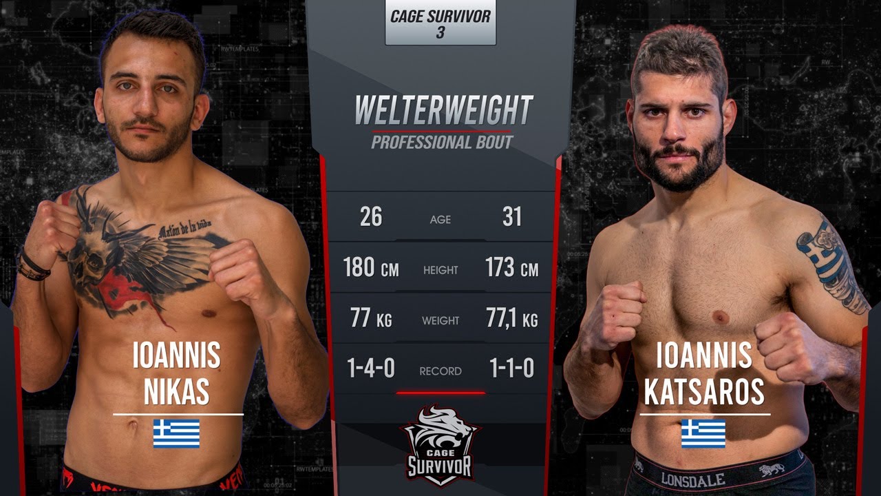 Cage Survivor 3: Ioannis Nikas vs. Ioannis Katsaros Full Fight - YouTube