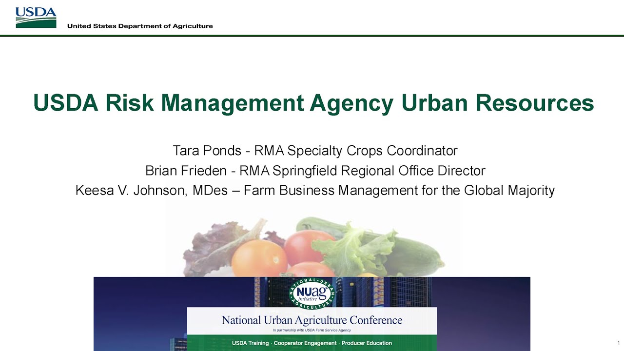 National Urban Agriculture Conference | USDA RISK MANAGEMENT AGENCY ...