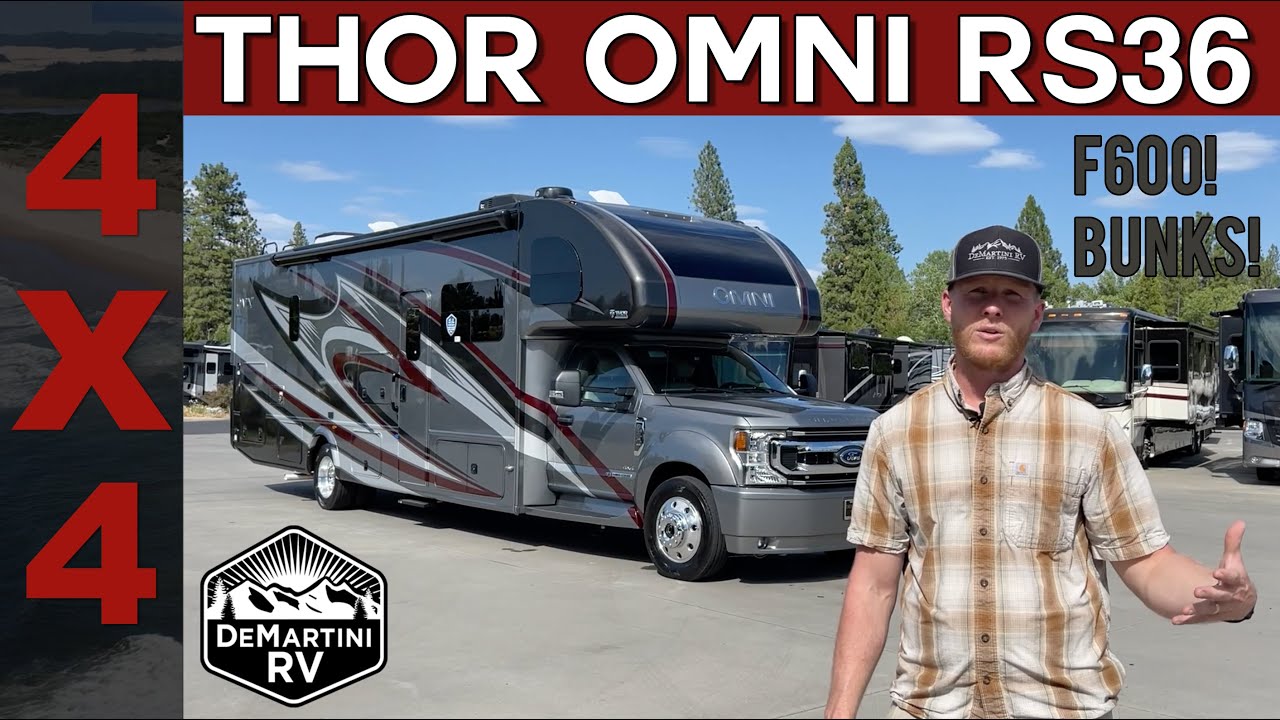 2022 Thor Omni RS36 | NEW CHASSIS F600 | 4x4 Motorhome with Bunks - YouTube