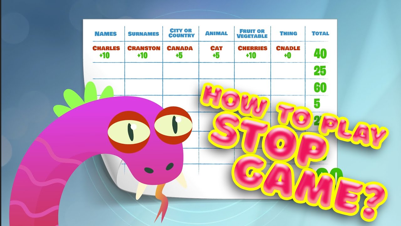 How to Play STOP word game. - YouTube