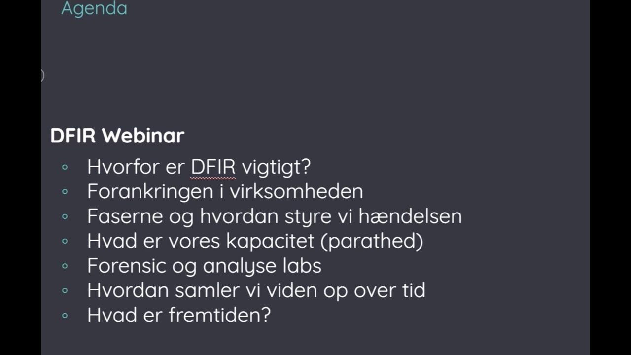 Webinar: Hvad er digital forensics og incident response (DFIR) - YouTube