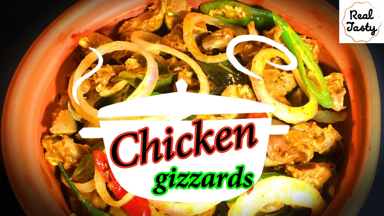 Hot & Spicy Chicken Gizzard Recipe / Sri Lankan Chicken Gizzards Fry ...
