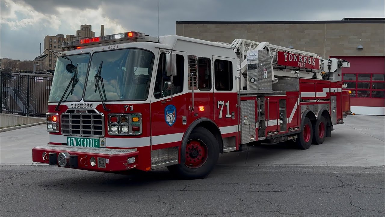 Yonkers Fire Department Tower Ladder 71 Engine 306 responding - YouTube