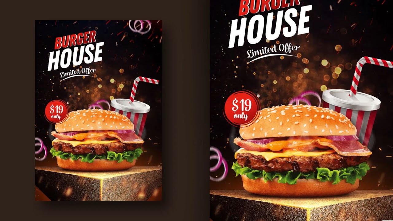 How to Create a Chicken Burger Poster Design | Photoshop Tutorial - YouTube