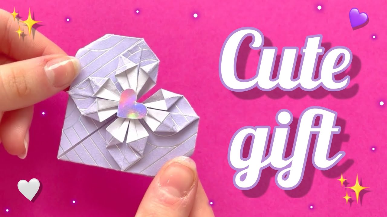 CUTE GIFT | DIY GIFT | EASY PRESENT IDEA ORIGAMI HEART 💖 - YouTube