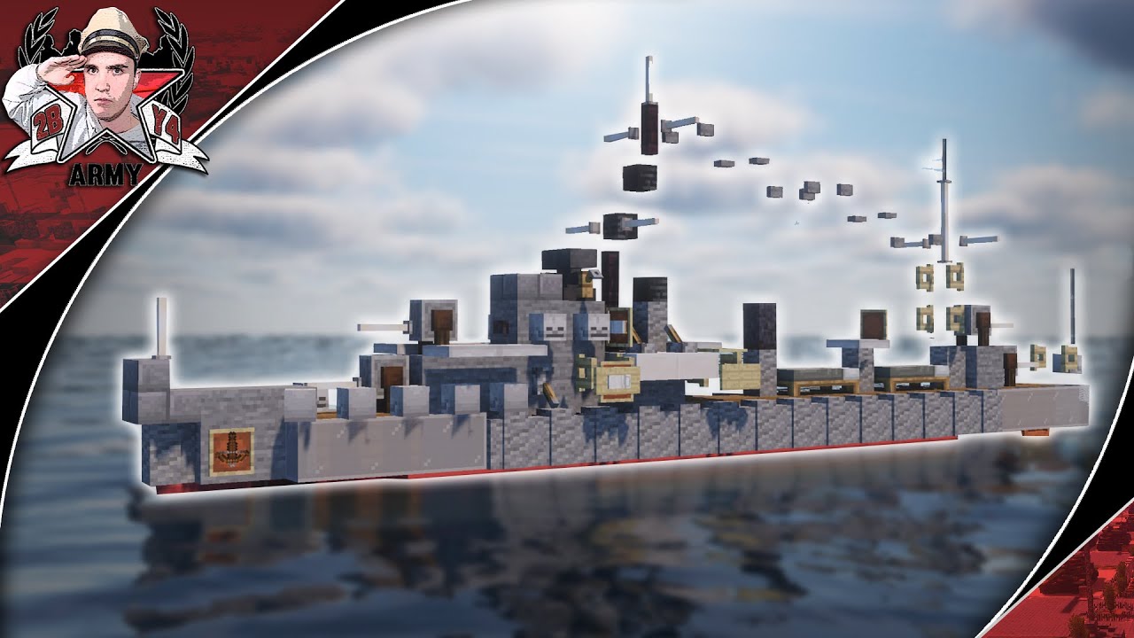 Minecraft: WW2 HMS Foxhound | F-Class Destroyer Tutorial (1:5 Scale ...
