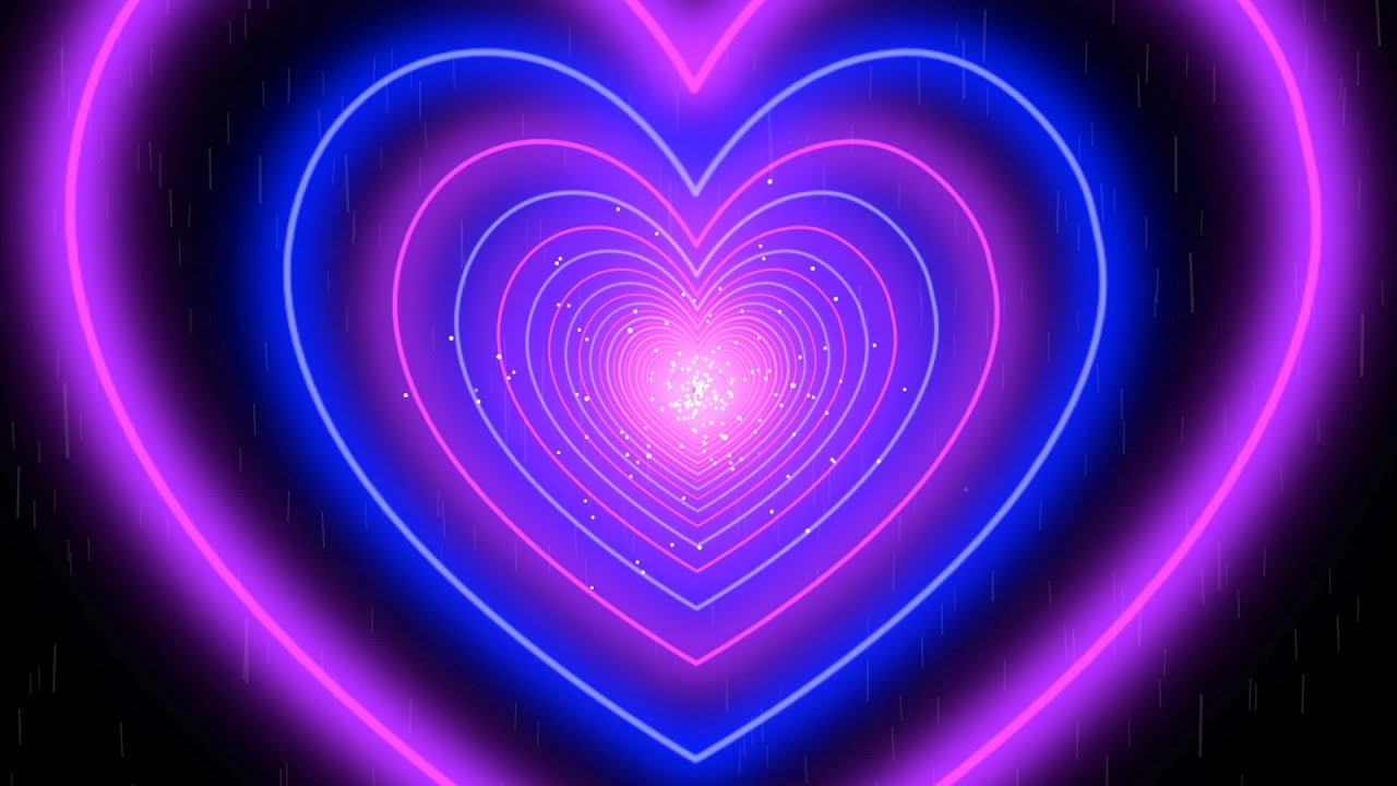 Rain Sounds🌧️💜💙Heart Moving Background Loop | Heart Video Background 4 ...