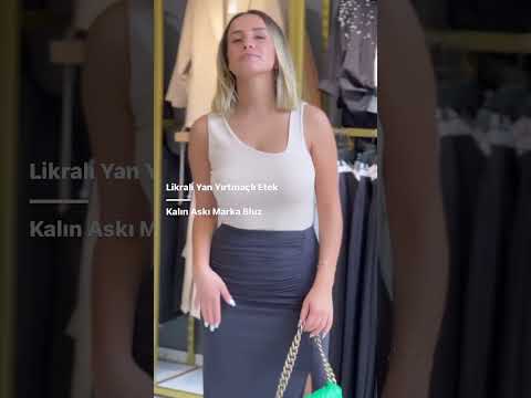 Likralı Yan Yırtmaçlı Etek — Kalın Askı Marka Bluz——Sipariş için DM 👍veyaWhatsapp: 0534 723 1386