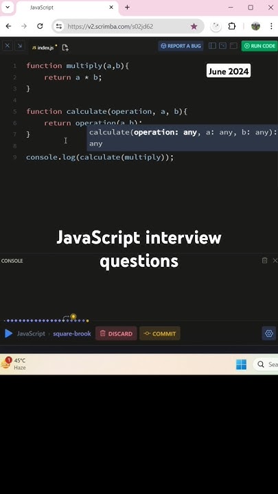 JavaScript interview questions #javascript #coding #webdevelopment #softwareengineer - YouTube