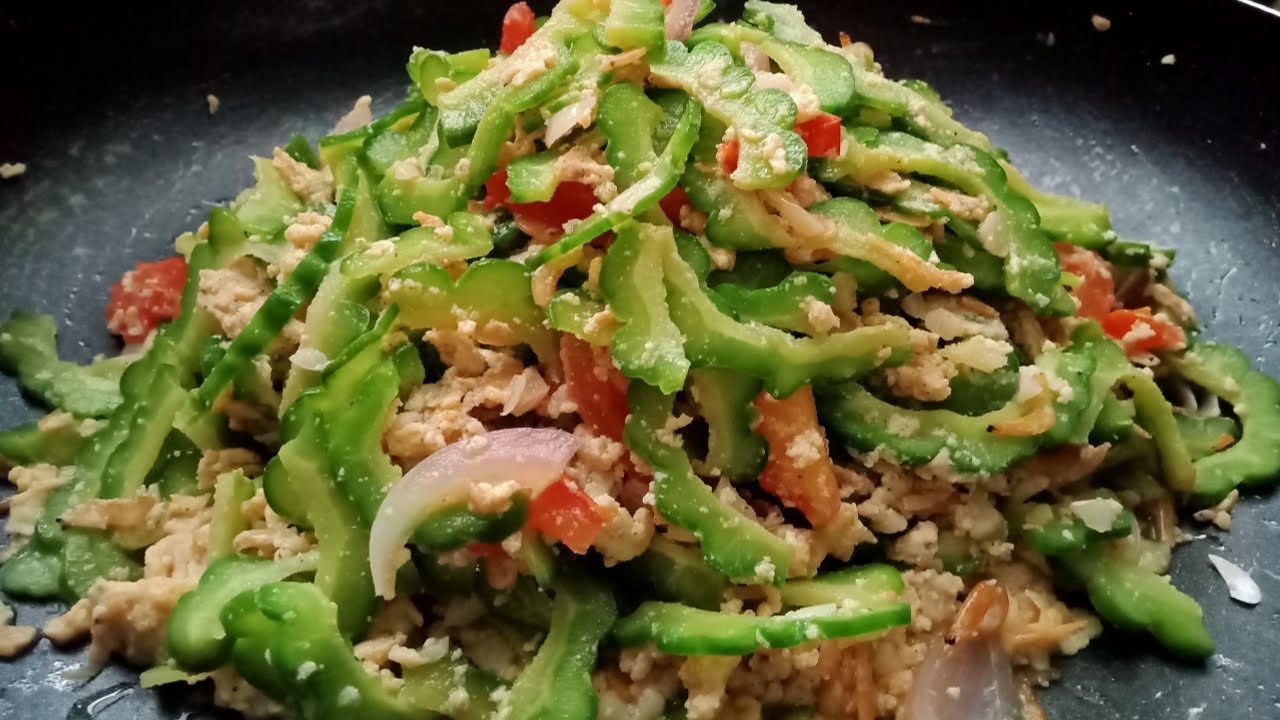 SAUTEED BITTER GOURD/MELON with DRIED SHRIMP and EGGS | Ampalaya Recipe ...