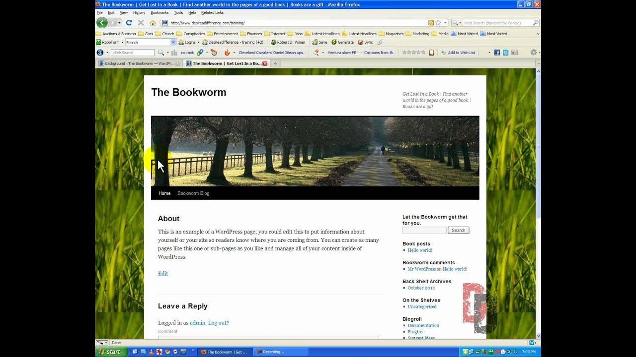 Wordpress Tutorial For Beginners Part 5 - Appearance Settings, Menus and Widgets - YouTube