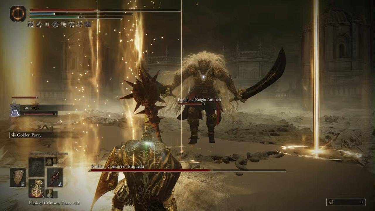 Promised Consort Radhan NG+3 with thorns, great stars, golden parry ...