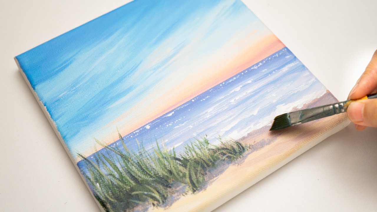 Acrylic 아크릴로 바다를 그리는 아주 쉬운 방법👩🎨 Youtube