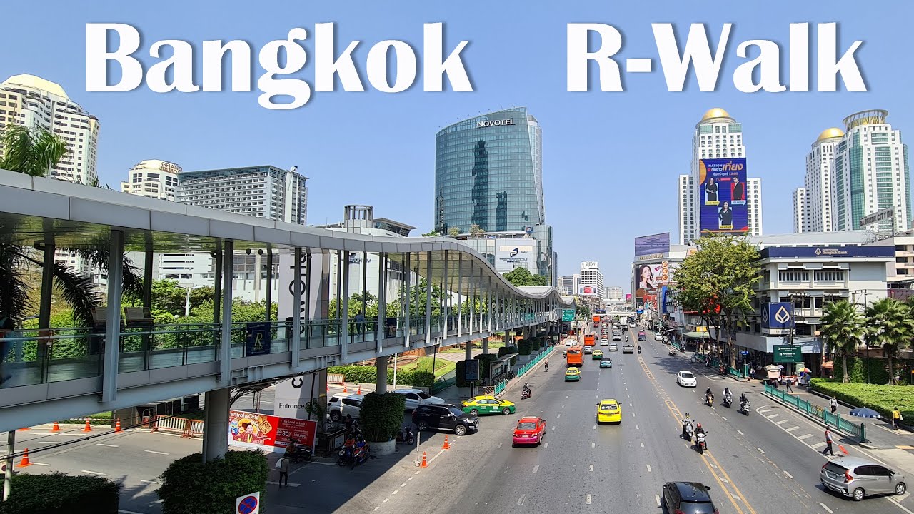 BANGKOK Sky Walk - Ratchadamri Shopping Mile - Central World 4K - YouTube