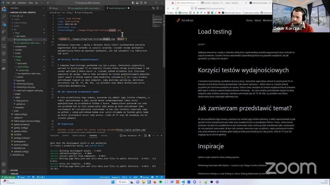 Oskar tech support GatsbyJS live coding - YouTube