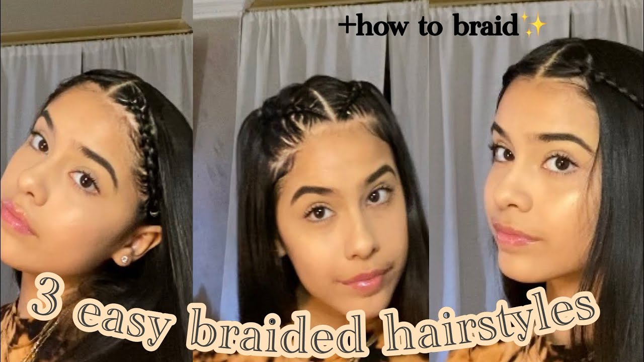 3 easy Braided hairstyles +how to braid - YouTube