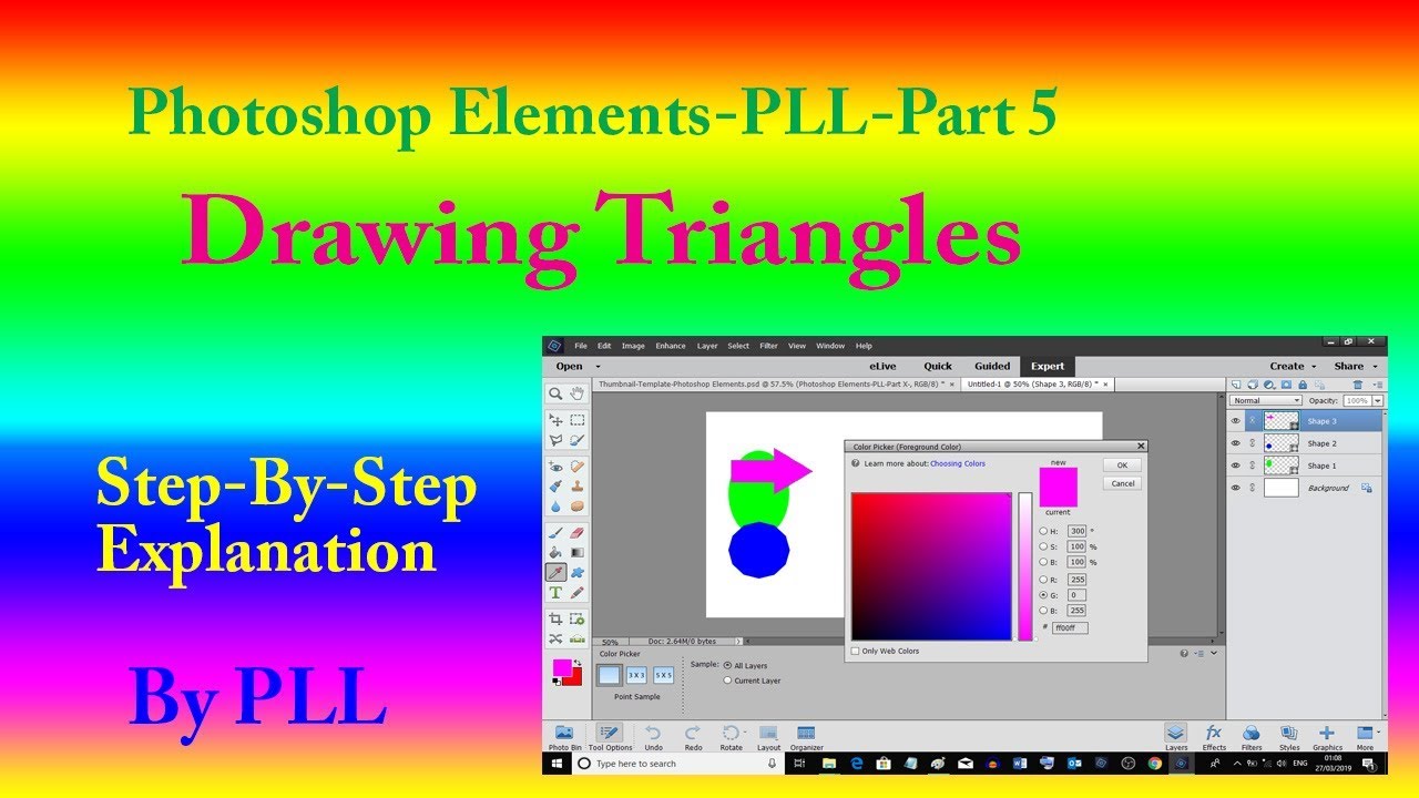 Photoshop Elements-PLL Part 5- Drawing Triangles - YouTube