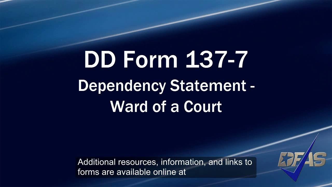 Ward of a Court DD Form 137-7 - YouTube