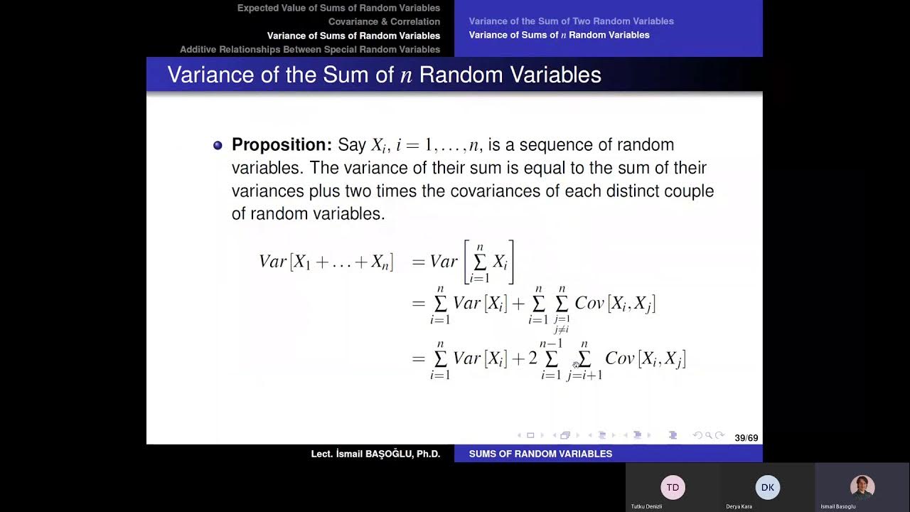Probability Theory 102 Variance of Sums of Random Variables - YouTube