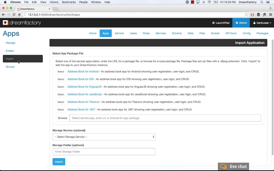 DreamFactory Admin Console: How to Use the Packages Tab - YouTube