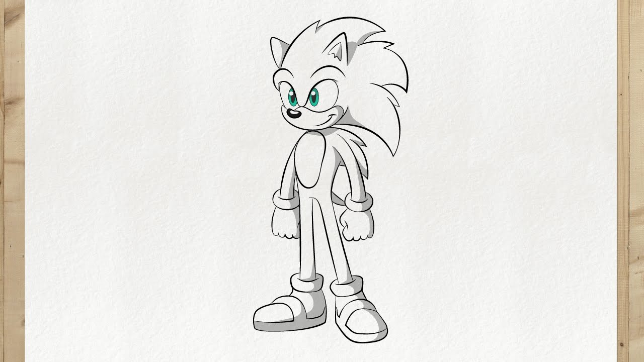 How to draw a Sonic from the movie step by step, VERY EASY and fast ...