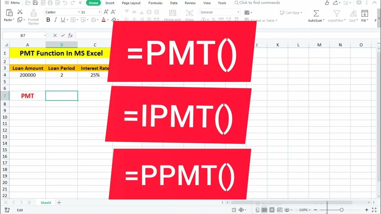Excel Financial Functions (PMT, IPMT, PPMT) | MS Excel Tutorials | - YouTube
