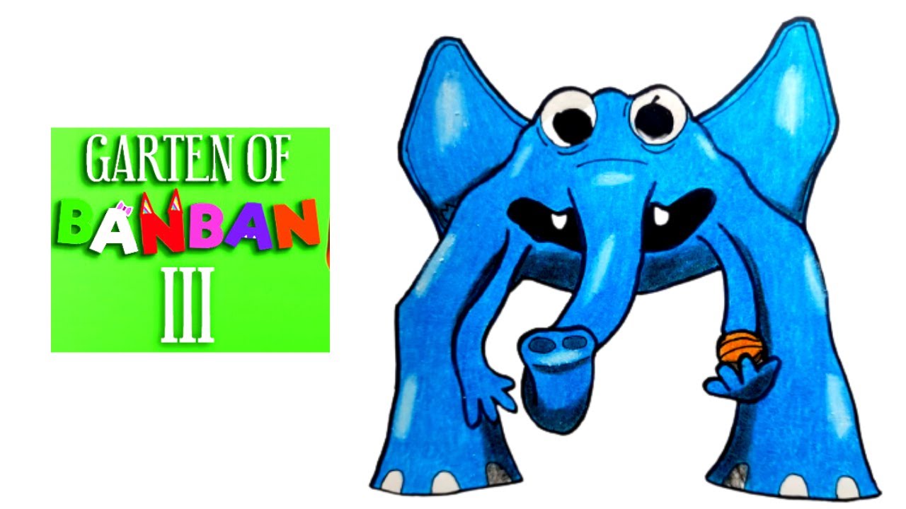 Cómo DIBUJAR al🐘COACH PICKLES🏀 (Elefante) de GARTEN of BANBAN 3 / How ...