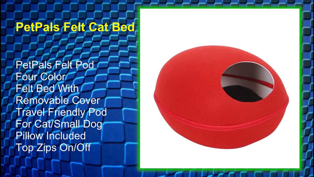 Felt Cat Bed Travel Friendly Pod With Removable Cover - YouTube