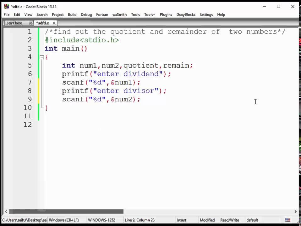 C Programming Bangla Tutorial (Program -3) find quotient and remainder of two numbers - YouTube