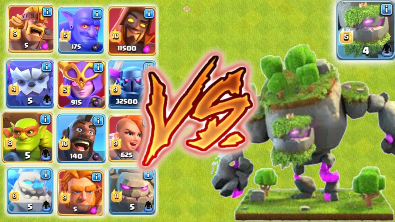 Max Mountain Golem Vs Max Level Troops | Coc | Clash Of Clans - YouTube