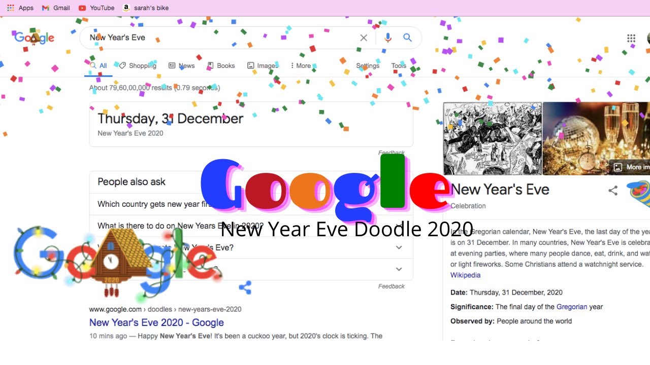 Google New Year Eve Doodle 2020 - YouTube