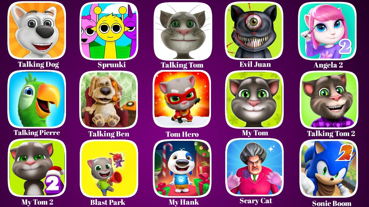 Talking Tom,Tom Hero,My Tom,Talking Tom 2,Sonic Boom,Scary Cat,Talking ...